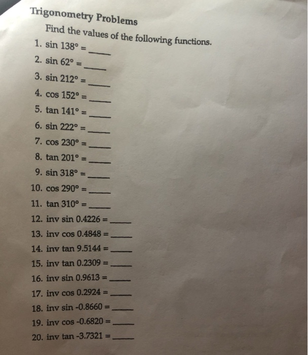 Solved Part 4-Trigonometry Problems for AC Circuits In this | Chegg.com