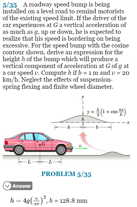 Solved 5/35 A roadway speed bump is being installed on a | Chegg.com