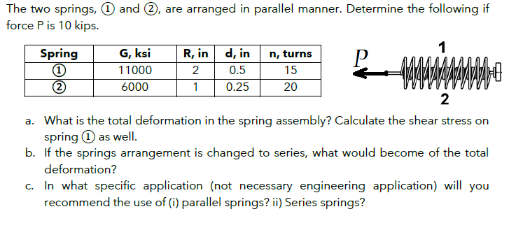 Solved WWWAAAAAAA The two springs, and are arranged in | Chegg.com
