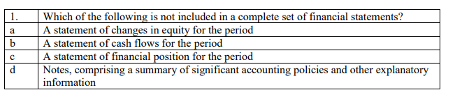 Solved 1. а b Which of the following is not included in a | Chegg.com