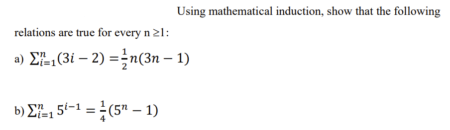 Solved Using mathematical induction, show that the | Chegg.com