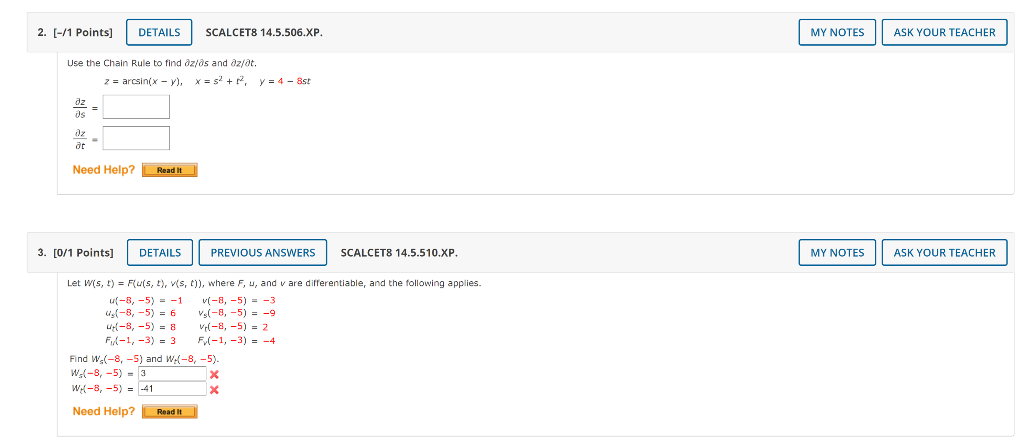 Solved 2. [-/1 Points] DETAILS SCALCET8 14.5.506.XP. MY | Chegg.com