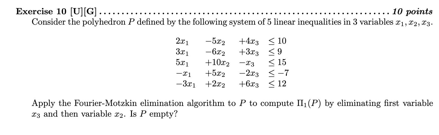 Solved Exercise 10[U][G] .10 points Consider the polyhedron | Chegg.com