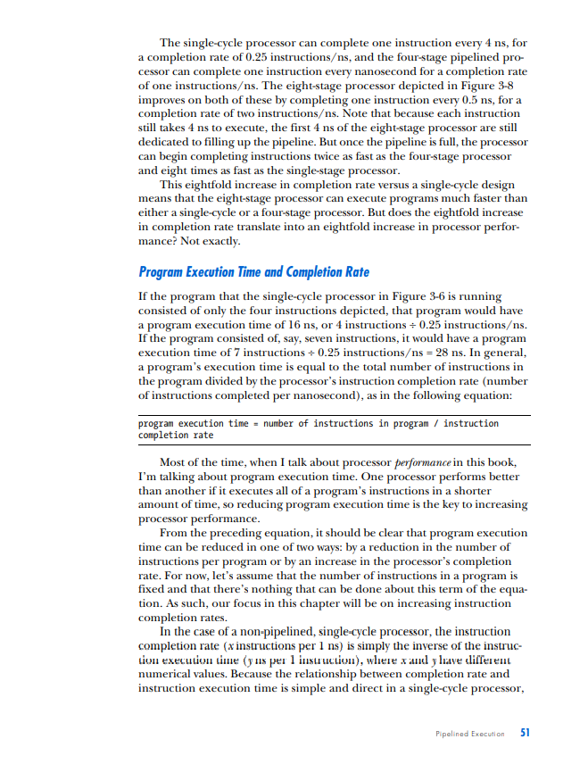 Solved PIPELINED EXECUTION All of the processor | Chegg.com