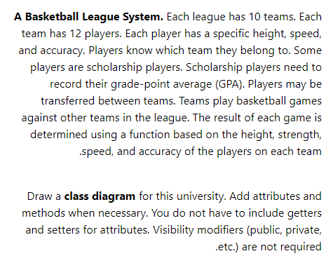 Solved A Basketball League System. Each league has 10 teams. | Chegg.com