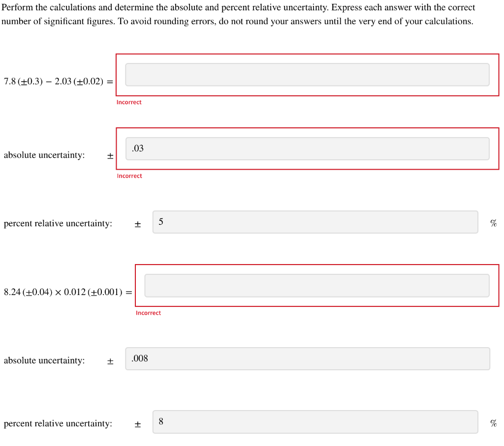 Solved Perform the calculations and determine the absolute | Chegg.com