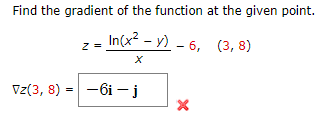 Solved Find the gradient of the function at the given point. | Chegg.com