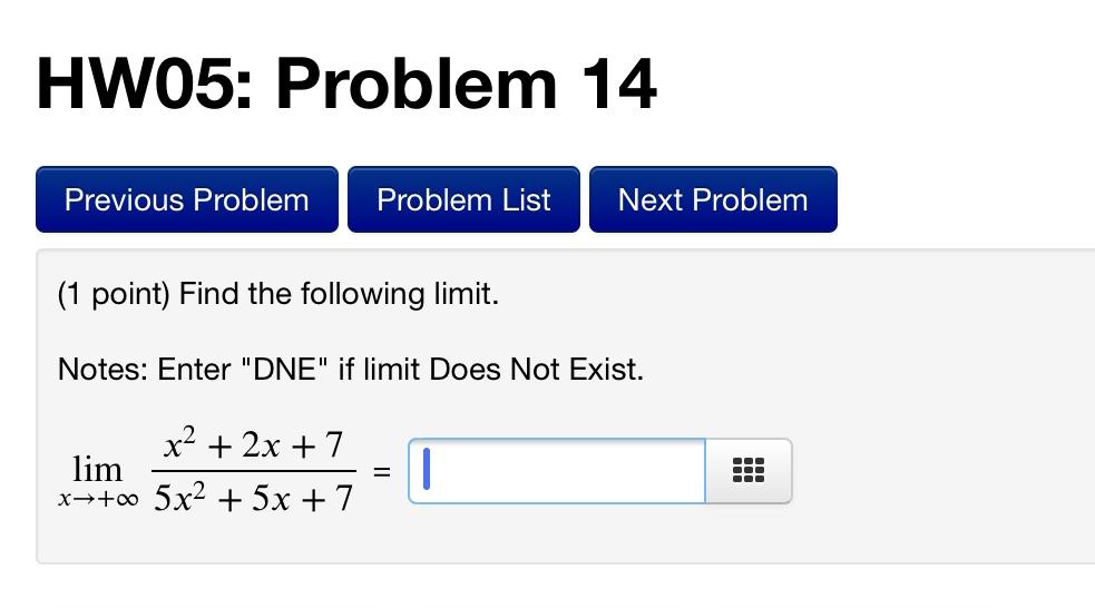 Solved HW05: Problem 14 Previous Problem Problem List Next | Chegg.com