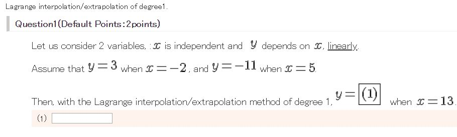 Solved Lagrange interpolation/extrapolation of degree1. | Chegg.com
