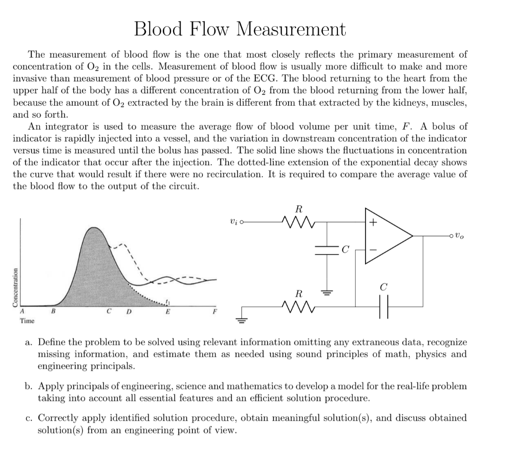 Blood Flow Measurement The measurement of blood flow | Chegg.com