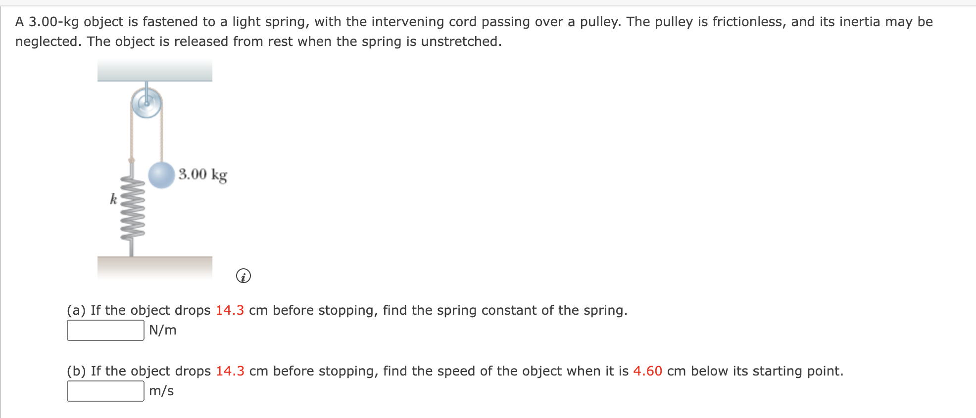 Solved A 3.00-kg ﻿object is fastened to a light spring, with | Chegg.com