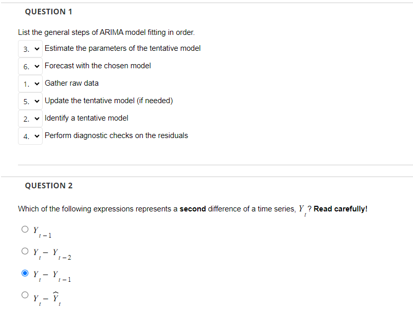 Solved List the general steps of ARIMA model fitting in | Chegg.com