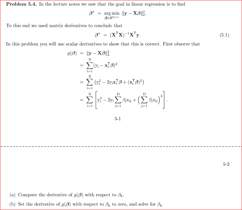 Problem 5.4. In the lecture notes we saw that the | Chegg.com