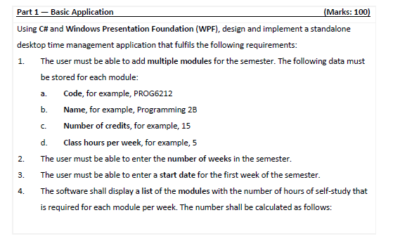Solved Using C\# and Windows Presentation Foundation (WPF), | Chegg.com