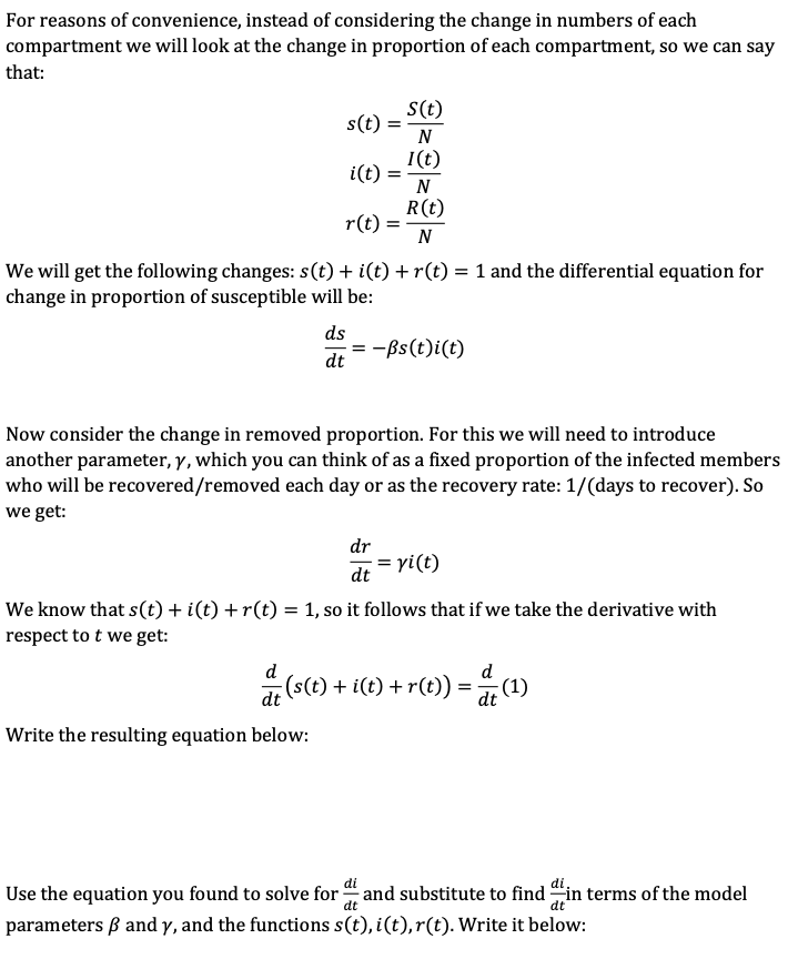 Solved This project will investigate the SIR model and use | Chegg.com