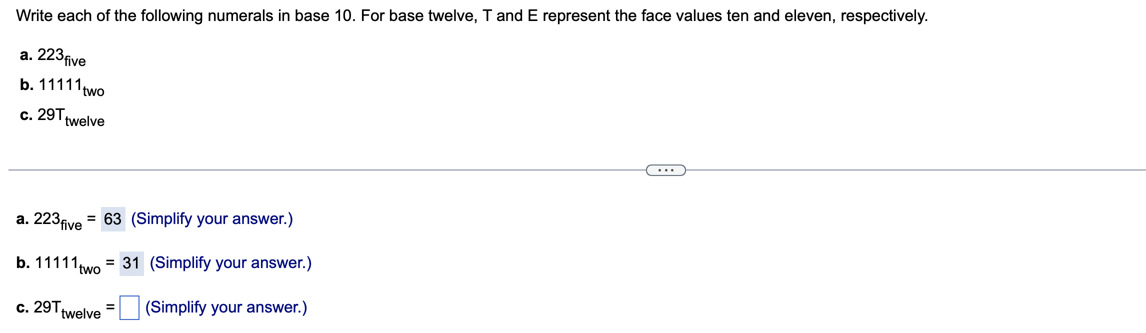 Solved Write each of the following numerals in base 10. For | Chegg.com