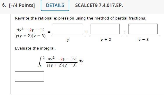 Solved 6. [-14 Points] DETAILS SCALCET9 7.4.017.EP. Rewrite | Chegg.com