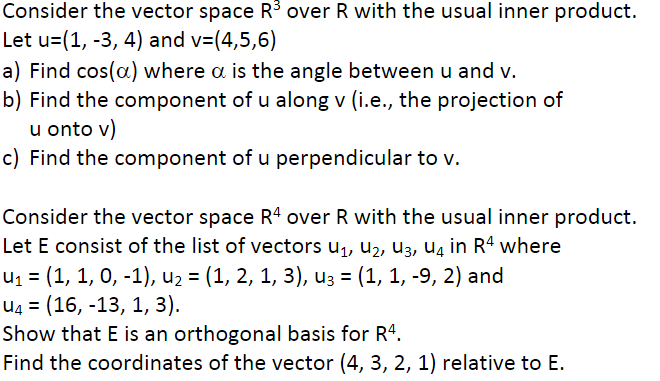 Solved Consider the vector space R3 over R with the usual | Chegg.com