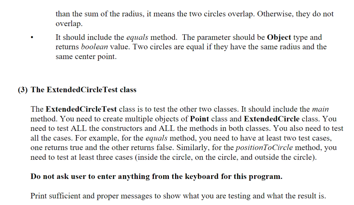 Solved It should include a method called overlap. This | Chegg.com