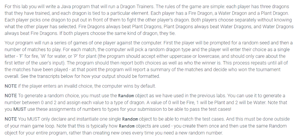 Solved For this lab you will write a Java program that will | Chegg.com