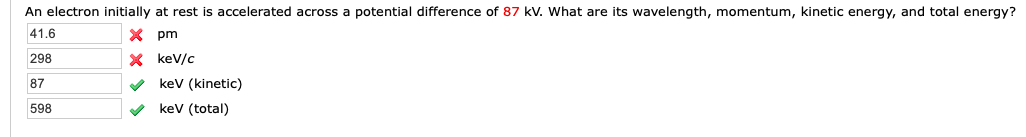Solved An electron initially at rest is accelerated across a | Chegg.com