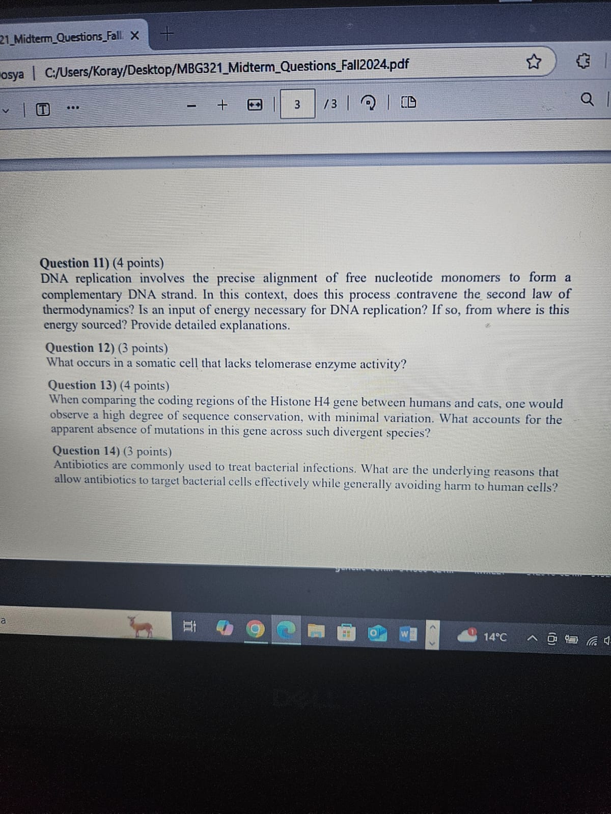 Solved Question 11) (4 ﻿points)DNA replication involves the | Chegg.com