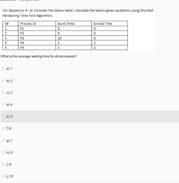 (Solved) : Questions 1 3 Consider Gantt Chart Created Using Round Robin ... (Solved) : Questions 1 3 Consider Gantt Chart Created Using Round Robin ...