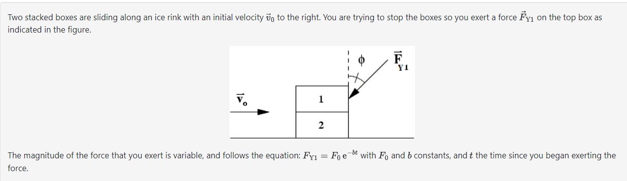 Solved Two stacked boxes are sliding along an ice rink with | Chegg.com