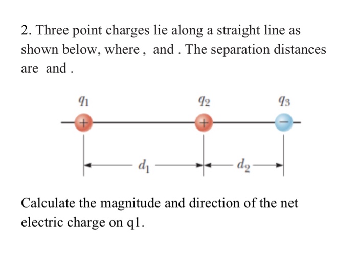 Solved 2. Three point charges lie along a straight line as | Chegg.com