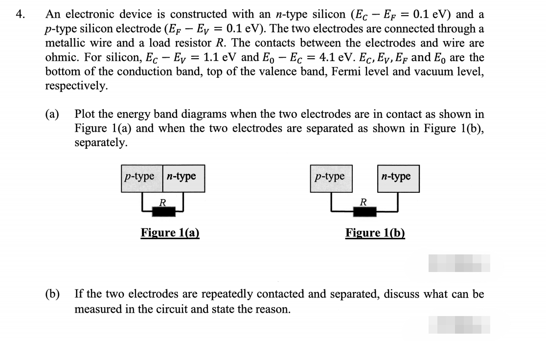 Solved 4. = An electronic device is constructed with an | Chegg.com