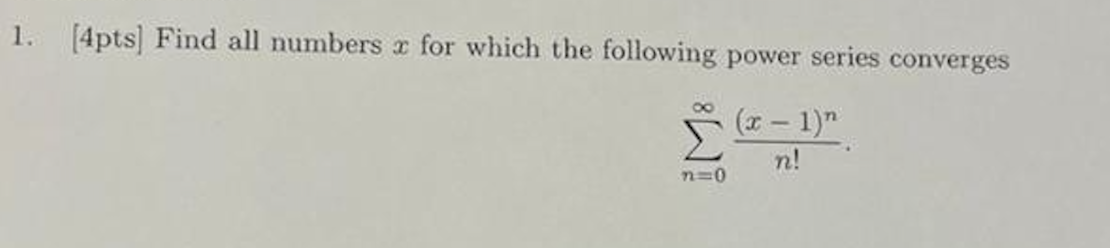 Solved [4pts] Find all numbers x for which the following | Chegg.com