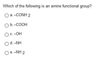 Solved Which of the following is an amine functional group? | Chegg.com
