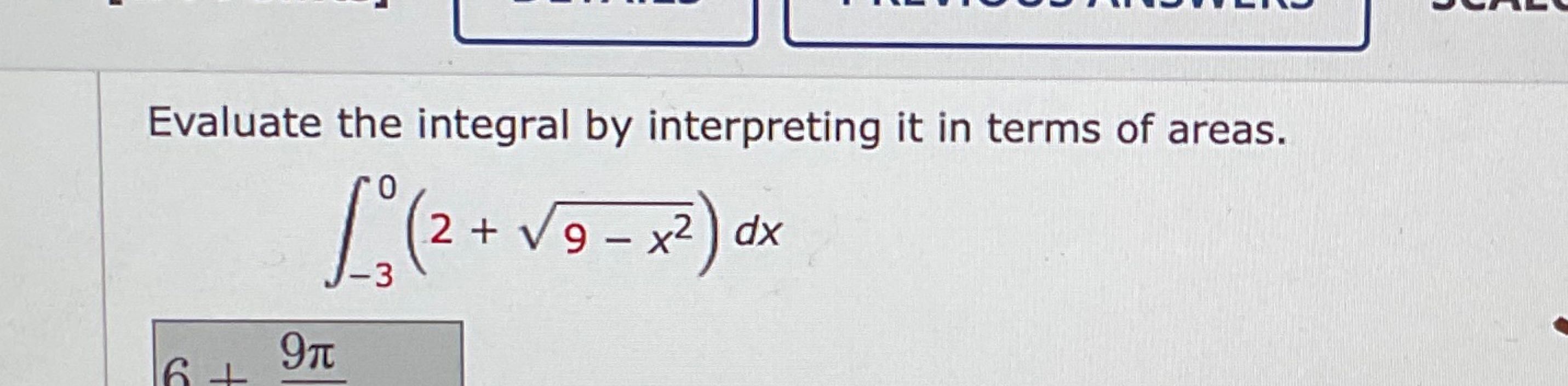 Solved Evaluate the integral by interpreting it in terms of | Chegg.com