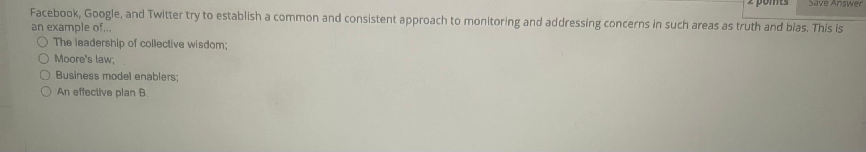 Solved Facebook, Google, and Twitter try to establish a | Chegg.com