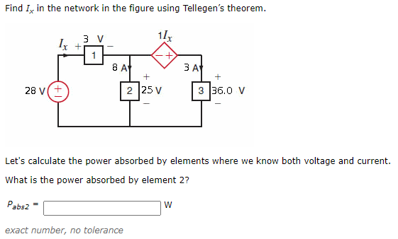 Solved Find Ix in the network in the figure using Tellegen's | Chegg.com