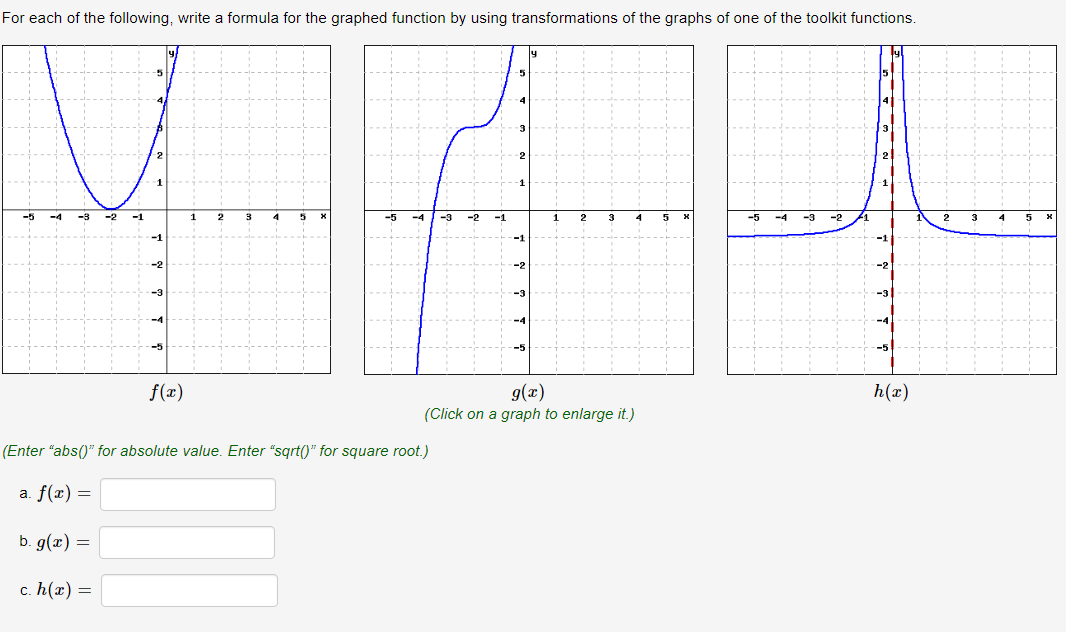Solved For each of the following, write a formula for the | Chegg.com