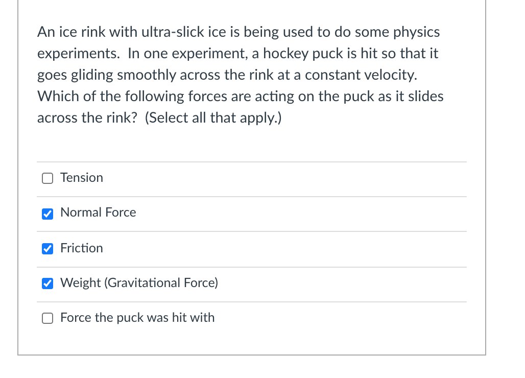 Solved not sure if normal force and "force the puck was hit | Chegg.com