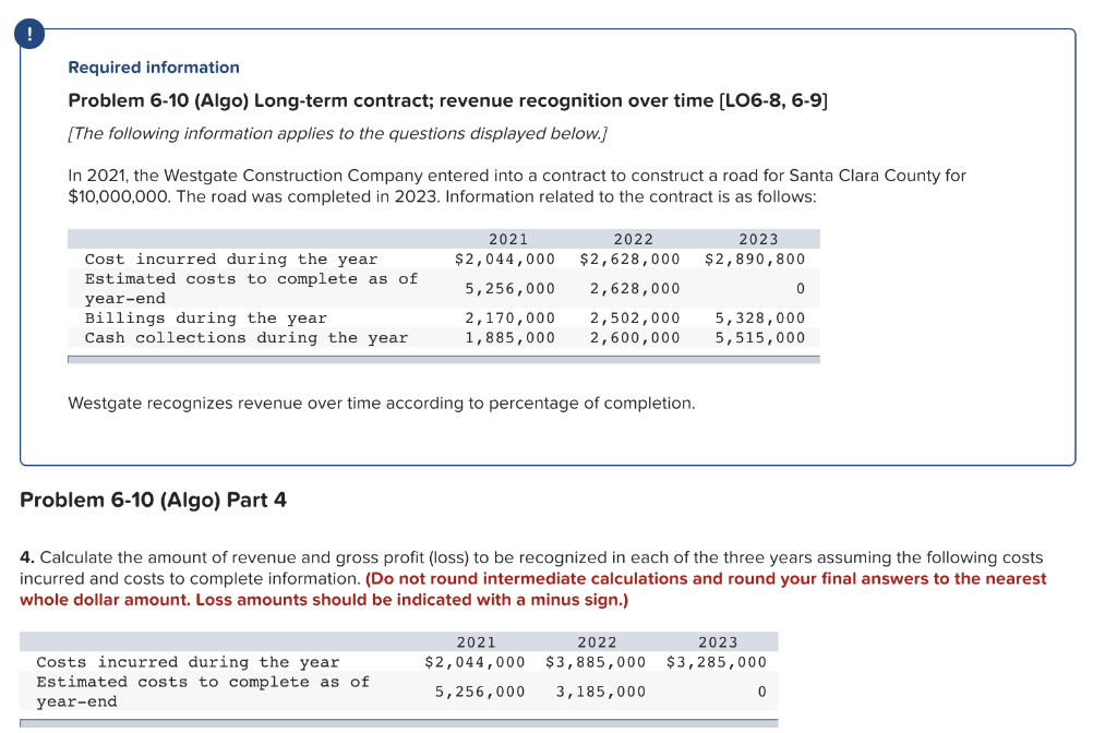 Solved Required information Problem 6-10 (Algo) Long-term | Chegg.com