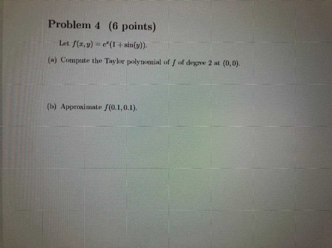 Solved Problem 4 (6 points) Let S(x,y) = cº(1+sin(y)). (a) | Chegg.com Solved Problem 4 (6 points) Let S(x,y) = cº(1+sin(y)). (a) | Chegg.com