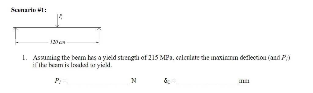 Solved Assuming the beam has a yield strength of 215 MPa, | Chegg.com