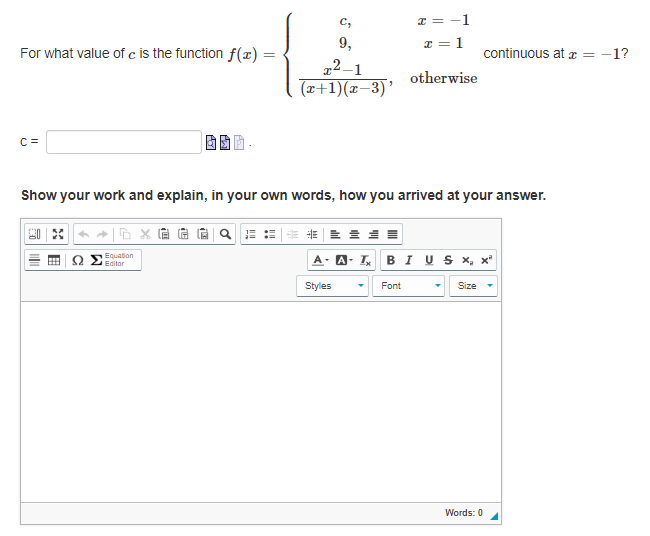 Solved For what value of c is the function | Chegg.com