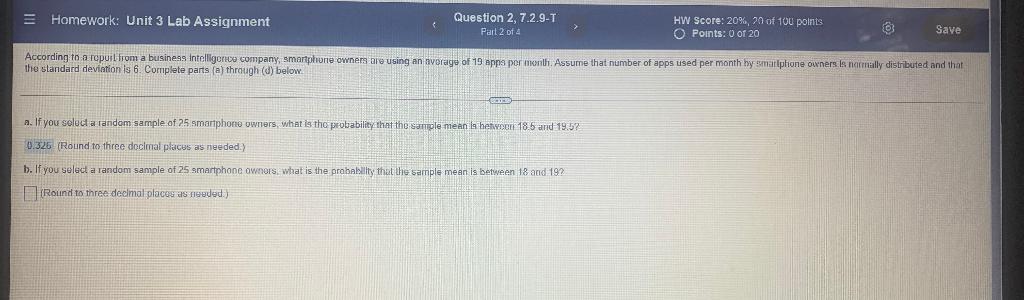 Solved Homework: Unit 3 Lab Assignment Question 2, 7.2.9-T | Chegg.com