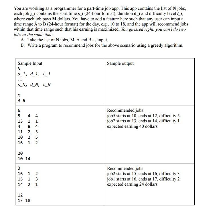 Solved You are working as a programmer for a part-time job | Chegg.com