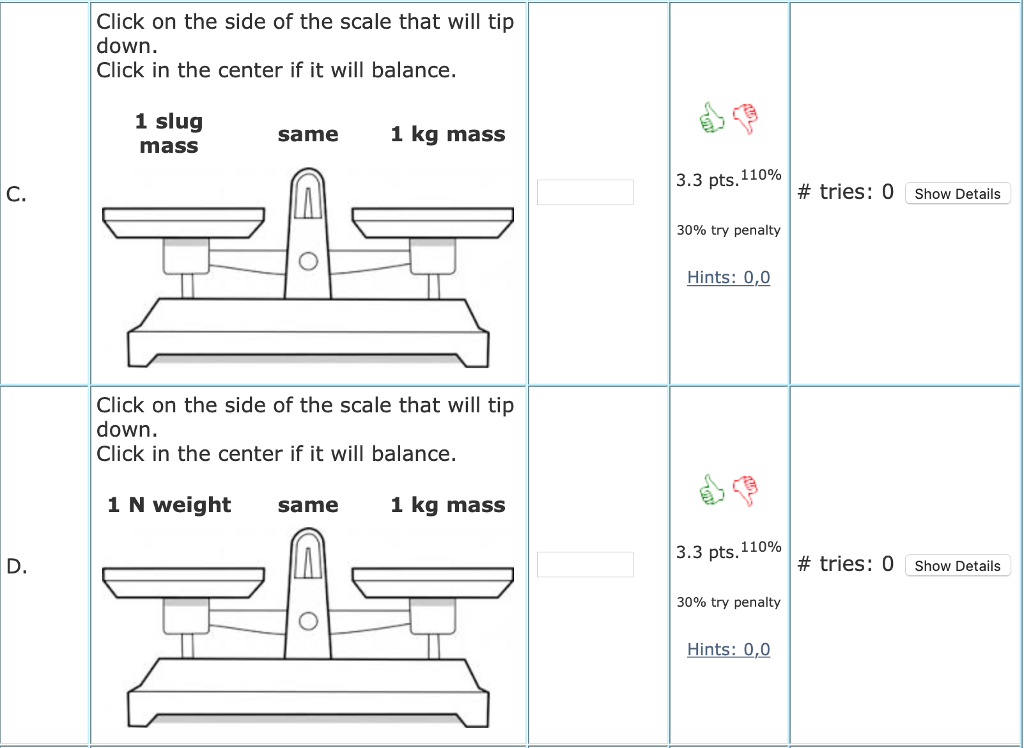 Solved Click on the side of the scale that will tip down. | Chegg.com