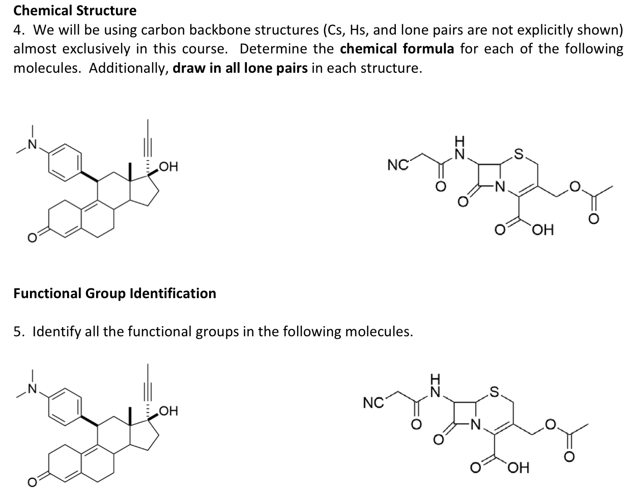 Solved Chemical StructureWe will be using carbon backbone | Chegg.com