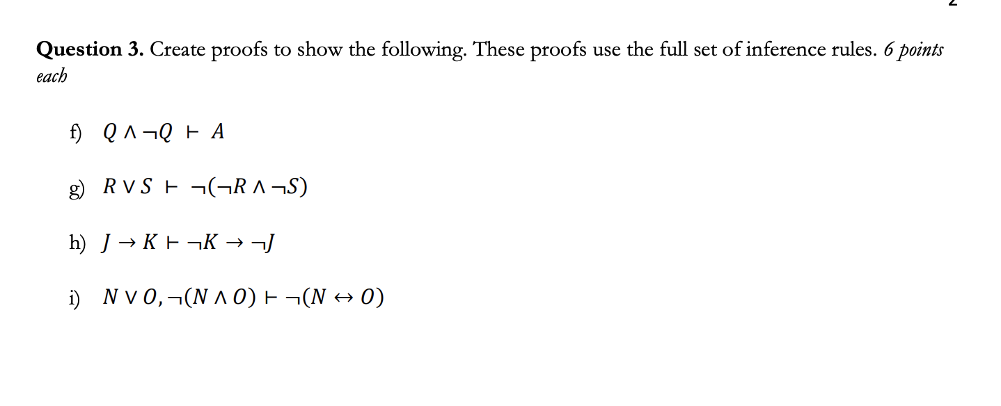 Solved Question 3. Create proofs to show the following. | Chegg.com