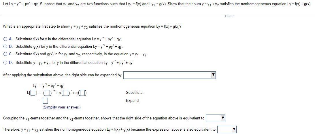 Solved Let Ly=y′′+py′+qy. Suppose that y1 and y2 are two | Chegg.com