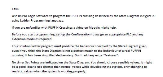 Solved Task. Use RS Pro Logic Software to program the PUFFIN | Chegg.com