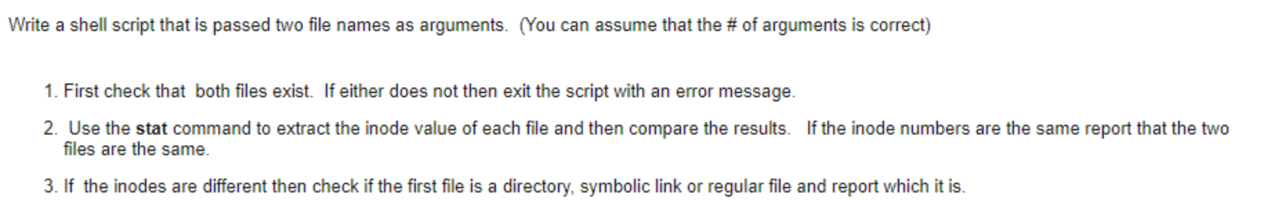 Solved Write a shell script that is passed two file names as | Chegg.com