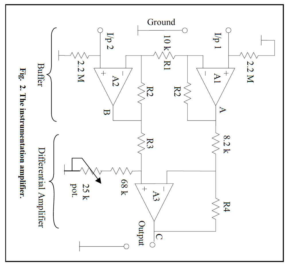 Circuits of a three-stage ECG amplifier with offset | Chegg.com